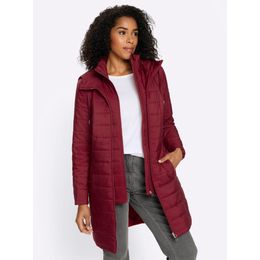 Classic Basics Damen Langjacke, rot, Gr. 52, unifarben, 100% Polyester, Wattierung:100% Polyester, Jacken