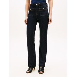 Tommy Hilfiger Damen Bootcut-Jeans "DNM RINSE BOOTCUT RW", blau, Gr. 32, unifarben, Denim/Jeans, Obermaterial: 99% Baumwolle, 1% Elasthan, Jeans