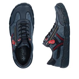 Rieker Damen Sneaker, Gr. 38blau, Lederimitat, Schuhe, Schn&uuml;rschuh, Halbschuh, Freizeitschuh mit Ziern&auml;hte