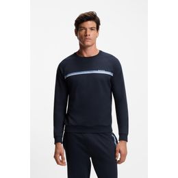 BOSS Herren Sweatshirt "Authentic", Gr. L, schwarz, Sweatware, Obermaterial: 100% Baumwolle, unifarben, Sweatshirts, aus Baumwoll-Terry mit Streifen