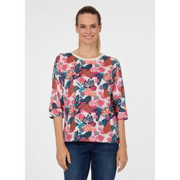 Ragwear Damen 3/4-Arm-Shirt "SHIMONA PRINT", bunt, Gr. M, bedruckt, Jersey, Obermaterial: 50% Baumwolle, 50% Modal, Shirts