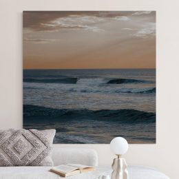 Bilderwelten Akustikbild Sonnenuntergang am Meer Vintage