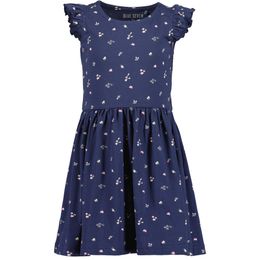 Blue Seven M&auml;dchen Jerseykleid, blau, Gr. 98, bedruckt, gebl&uuml;mt, Jersey, Obermaterial: 100% Baumwolle, Kleider
