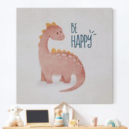 Bilderwelten Akustikbild S&uuml;&szlig;e Dinos - Be happy