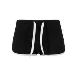 Urban Classics Damen Stoffhose "Urban Classics Damen Ladies French Terry Hotpants", schwarz-wei&szlig;, Gr. XL, unifarben, 62% Polyester, 33% Baumwolle, 5%