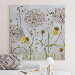 Bilderwelten Akustikbild Allium und Helenium Illustration