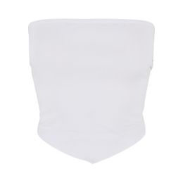 Urban Classics Damen Shirttop "Urban Classics Damen Ladies Knotted Bandeau", wei&szlig;, Gr. L, unifarben, 95% Baumwolle, 5% Elasthan, Tops