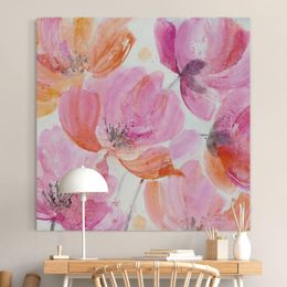 Bilderwelten Akustikbild Aquarell Bl&uuml;tentraum Rosa