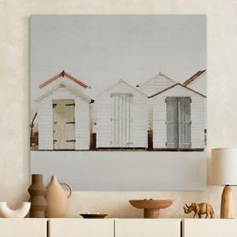 Bilderwelten Akustikbild Aquarell Strandh&auml;user