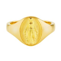 CAI CA&Iuml; Damen Fingerring "925 Silber vergoldet Madonna Siegelring", 056 (17,8), Silber 925 (Sterlingsilber), gold, Silber 925 (Sterlingsilber),