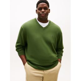 Tommy Hilfiger Big & Tall Herren V-Ausschnitt-Pullover "BT-ESSENTIAL COTTON", gr&uuml;n, Gr. 5XL, TOMMY HILFIGER BIG & TALL, Strick, Obermaterial: 100% Baumwolle, Pullover, Gro&szlig;e