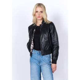 Freaky Nation Damen Lederjacke "Leo Star-FN", schwarz, Gr. XXL, Oberstoff: 100% Schafsleder. Futter: 100% Polyester, Jacken