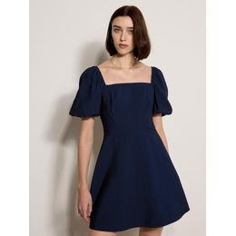 Apricot Damen Minikleid "Fit-and-Flare-Minikleid", blau, Gr. 40, uni, gewebt, Obermaterial: 92% Viskose CV. 8% Nylon NY., Kleider, mit Smokdetails