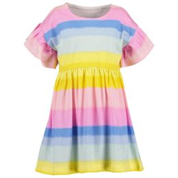 Blue Seven M&auml;dchen Jerseykleid "M&auml;dchen Kleid mit Regenbogen", bunt, Gr. 128, 100% Baumwolle, Kleider