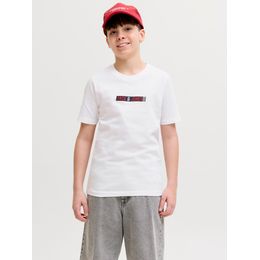 Jack & Jones Kinder T-Shirt "JJMUNK TEE SS CREW NECK SN JNR", wei&szlig;, Gr. 152, JACK & JONES JUNIOR, bedruckt, Single Jersey, Obermaterial: 100% Baumwolle, Shirts,