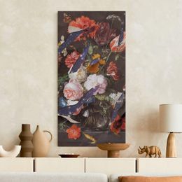 Bilderwelten Akustikbild Blumen mit Galaxie