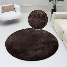 Teppich Bruno Banani, H:30mm &Oslash;:140cm, braun, Kunstfaser, Wohnzimmer, Teppiche, "Dana Teppich, besonders weich und kuschelig, Kundenliebling", uni,