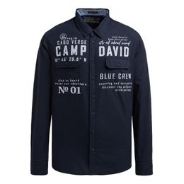 CAMP DAVID Button Up Shirt male size XXXL Navy / White