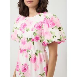 Y.A.S Damen Midikleid "YASCOLEA SS ANKLE DRESS S. NOOS", rosa, Gr. 38, bedruckt, Web, Obermaterial: 100% Baumwolle, Kleider, Sommerkleid, Baumwolle,