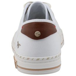 Mustang Shoes Damen Slip-On Sneaker "Magdalena", Gr. 36wei&szlig;, Baumwolle, Schuhe, Slipper, Halbschuh mit Kontrastbesatz und Logoschriftz&uuml;gen