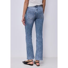 Street One Damen Slim-fit-Jeanslight blau wash, Gr. 25, unifarben, Web, 63% Baumwolle, 25% Polyester, 10% Viskose, 2% Elasthan, Jeans, High Waist