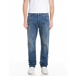 Replay Herren Straight-Jeans "Aideen", blau, Gr. 31, Denim/Jeans, Obermaterial: 99% Baumwolle, 1% Elasthan, Jeans, im 5-Pocket-Stil