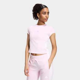 Damen T-Shirt "W 3S PAD BABY T", rosa, Gr. S, adidas Sportswear, Obermaterial: 90% Baumwolle, 10% Elasthan, Shirts, sportlicher Stil, mit