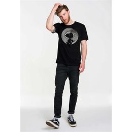 logoshirt Herren T-Shirt "Snoopy - Mond"schwarz, Gr. XL, unifarben, 100% Baumwolle, Shirts, mit coolem Print