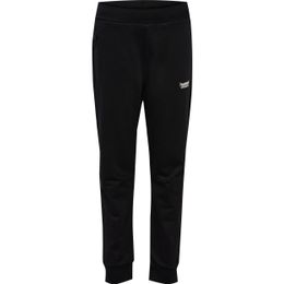 Hummel Jungen Jogginghose "hmlJR REGULAR ADJ WAIST PANTS", schwarz, Gr. 140, Obermaterial: 80% Baumwolle, 20% Polyester, Hosen, mit Seitentaschen mit