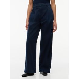 Tommy Jeans Damen Chinohose "TJW WIDE LEG CHINO"schwarz night navy, Gr. 32, unifarben, Web, Obermaterial: 65% Baumwolle, 33% Lyocell, 2% Elasthan,