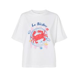 TATUUM Shirt 'Playa' female size L Blue / Dusky pink / Blood red / White
