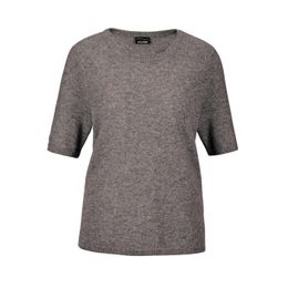 GOLDNER Damen Kurzarmpullover "Kurzgr&ouml;&szlig;e Feinstrickpullover mit Rundhals", grau, Gr. 24, Obermaterial: 100% Kaschmir WS., Pullover, Aufwendig in Form