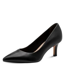 Tamaris Damen Pumps, Gr. 39, schwarz, Glattleder, unifarben, Schuhe, Schlupfschuh, Abendschuh, Festtagsschuh in spitz zulaufender Form