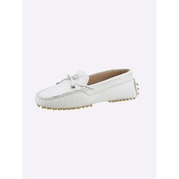 Andrea Conti Damen Slipper, Gr. 37, wei&szlig;, Leder, Schuhe