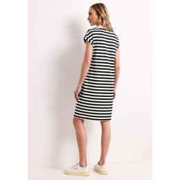 Street One Damen Jerseykleidschwarz, Gr. 46, gestreift, Jersey, 73% Viskose, 24% Polyester, 3% Elasthan, Kleider, im Streifendesign