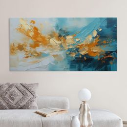 Bilderwelten Akustikbild Impasto T&uuml;rkis und Ocker