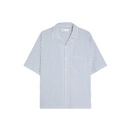 Bershka Button Up Shirt male size S Ivory / Blue
