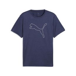 Puma Herren Trainingsshirt "TAD ESSENTIALS Meliertes T-Shirt mit Cat Logo Herren", blau, Gr. M, Obermaterial: 100% Polyester, Shirts