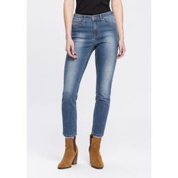 Arizona Damen 7/8-Jeans "Shaping", blau, Basic, Gr. 48, Jeans, Obermaterial: 79% Baumwolle, 19% Polyester, 2% Elasthan, Jeans, eng anliegend,