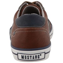 Mustang Shoes Herren Sneaker "Calogero", Gr. 40cognac, braun, Lederimitat, Schuhe, Freizeitschuh, Halbschuh, Schn&uuml;rschuh mit Kontrastbes&auml;tzen