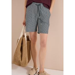Cecil Damen Shorts, blau, Gr. XXL, unifarben, Stoff, 73% Polyester, 24% Viskose, 3% Elasthan, Hosen, High Waist