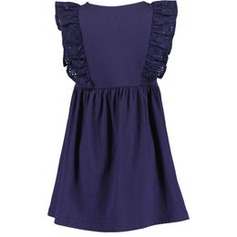 Blue Seven M&auml;dchen Jerseykleid, blau, Gr. 104, unifarben, Jersey, Obermaterial: 100% Baumwolle, Kleider, mit toller Lochspitze