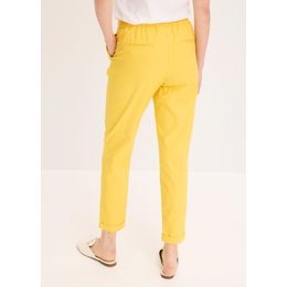 bonprix Damen Leinenhose "Leinenhose", gelb, Gr. 42, Obermaterial: 55% Leinen, 45% Baumwolle, Hosen, aus Leinen und Baumwolle, Regular Fit, mit