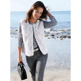 Inspirationen Damen Fellimitatweste, wei&szlig;, Gr. 38, unifarben, 100% Polyester, Westen