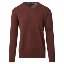 Casamoda Herren Strickpullover "Casamoda Pullover uni", orange, Gr. L, 100% Baumwolle, Pullover