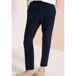 Cecil Damen Jogger Pants, blau, Gr. XXL, unifarben, Stoff, 95% Viskose, 5% Elasthan, Hosen, Middle Waist