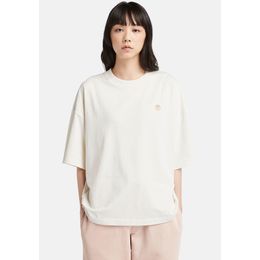 Timberland Damen T-Shirt "DUNSTAN SHORT SLEEVE OVERSIZE TEE", wei&szlig;, Gr. XL, unifarben, Jersey, Obermaterial: 100% Baumwolle, Shirts, mit