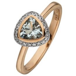 Jobo Damen Goldring "Ring Ros&eacute;goldring Trillion", 56, SI = kleine Einschl&uuml;sse, Diamanten Ros&eacute;gold 585, rosa, Diamanten, Ros&eacute;gold 585, Fingerringe,