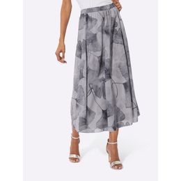 CR&Eacute;ATION L CREATION L Damen Bahnenrock, grau, Gr. 38, bedruckt, gebl&uuml;mt, gemustert, mehrfarbig, 100% Polyester, R&ouml;cke