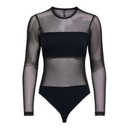 Only Damen Langarmbody "ONLMEL L/S BODYSTOCKING CS JRS", schwarz, Gr. M, unifarben, Jersey, Obermaterial: 95% Baumwolle, 5% Elasthan, Bodys,